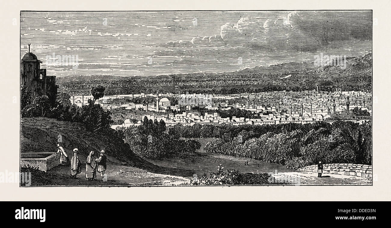 VIEW OF DAMASCUS, capital and the second largest city of Syria Stock ...