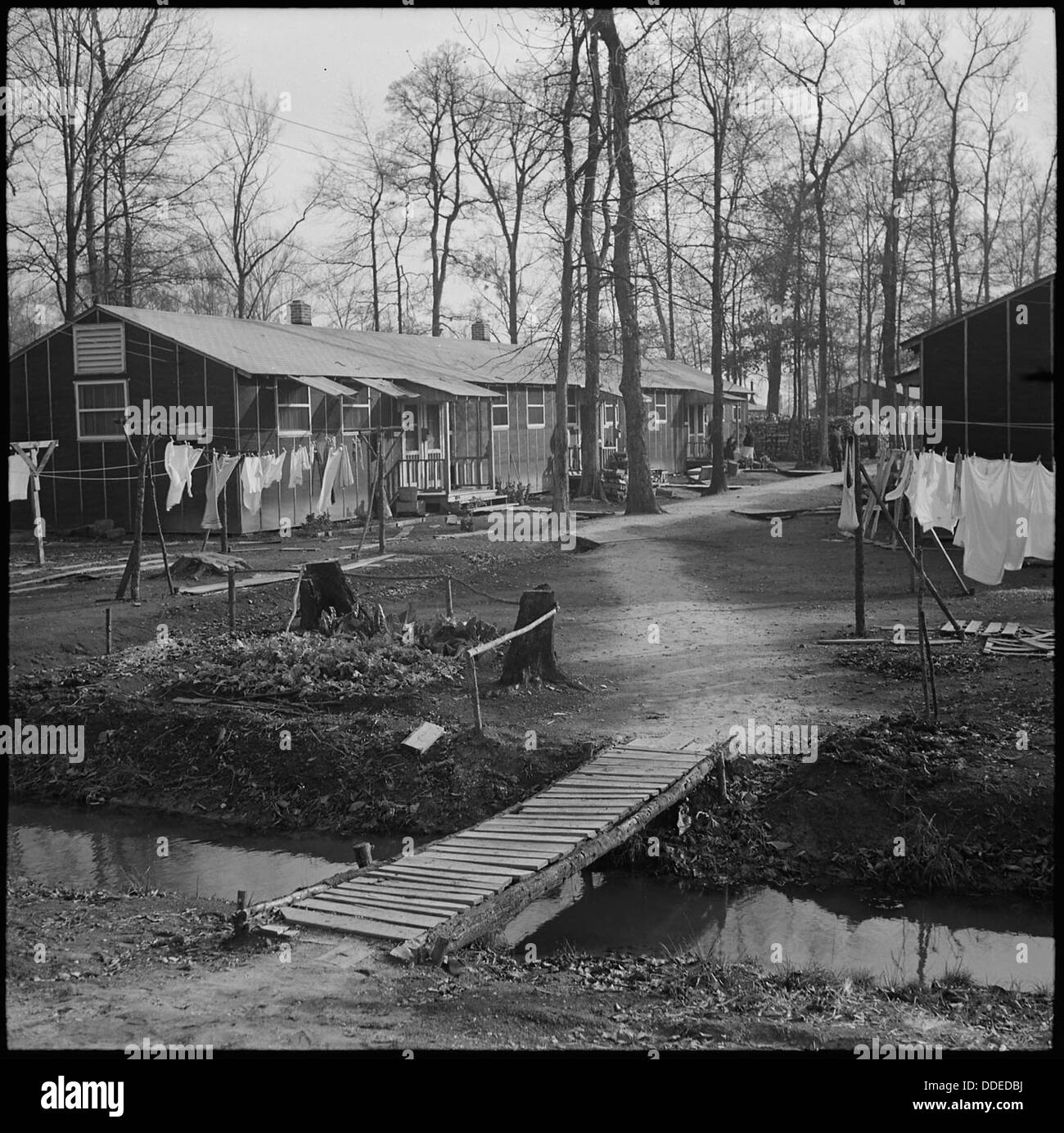 Rohwer Relocation Center, McGehee, Arkansas. View of barracks at Rohwer ...
