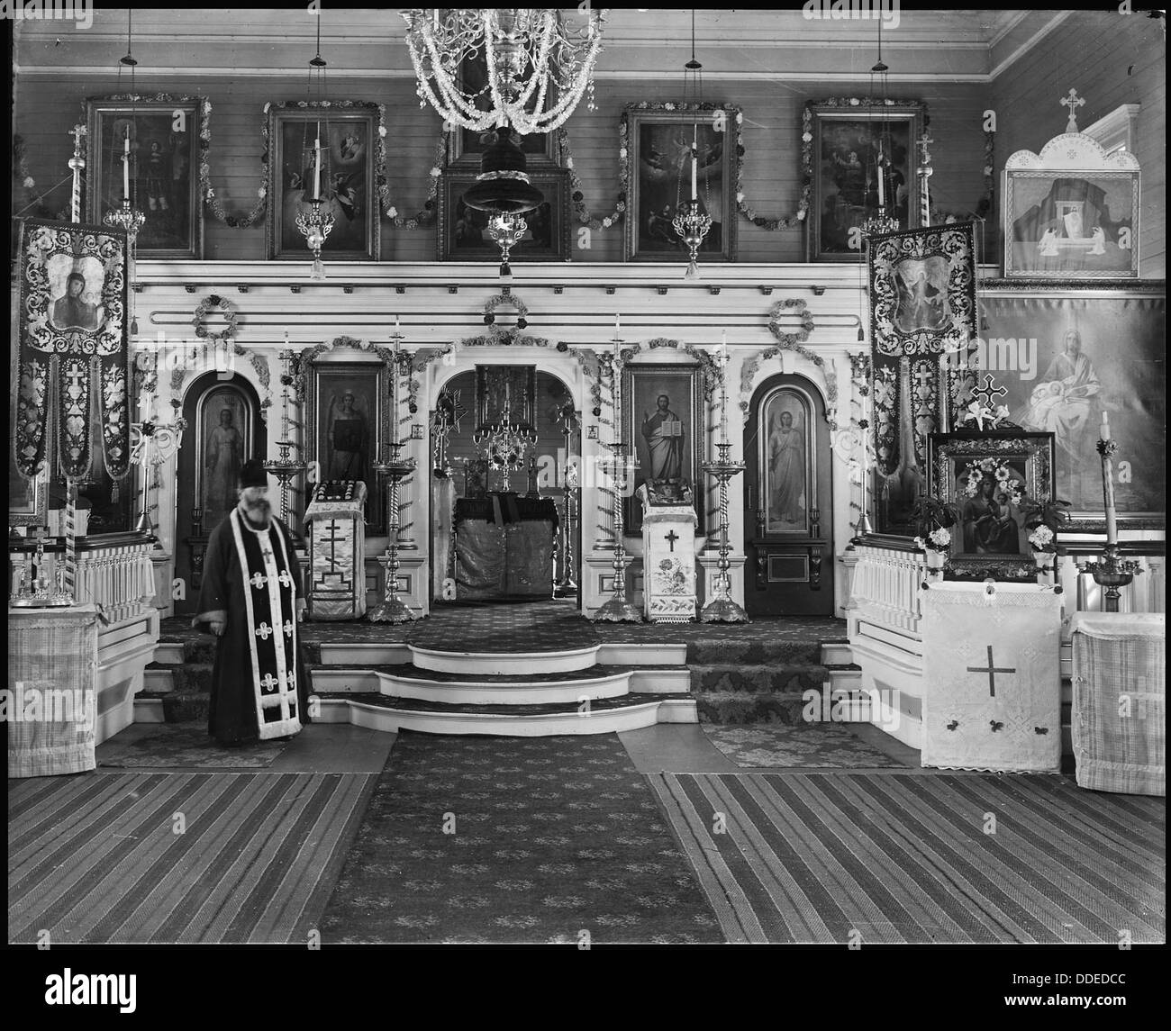 The interior of a Russian Orthodox Church showcases its intricate ...