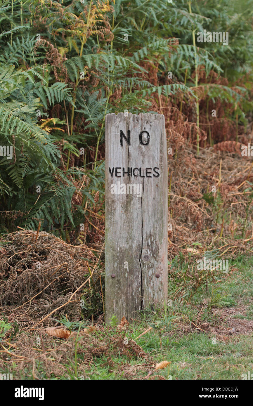 No vehicles sign. Quantock Hills. Somerset. UK Stock Photo - Alamy