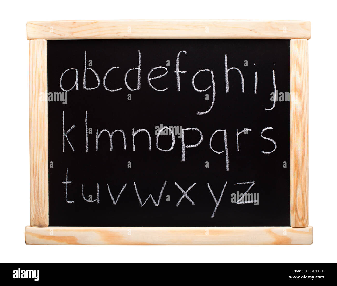 Alphabet written on blackboard Stock Photo - Alamy