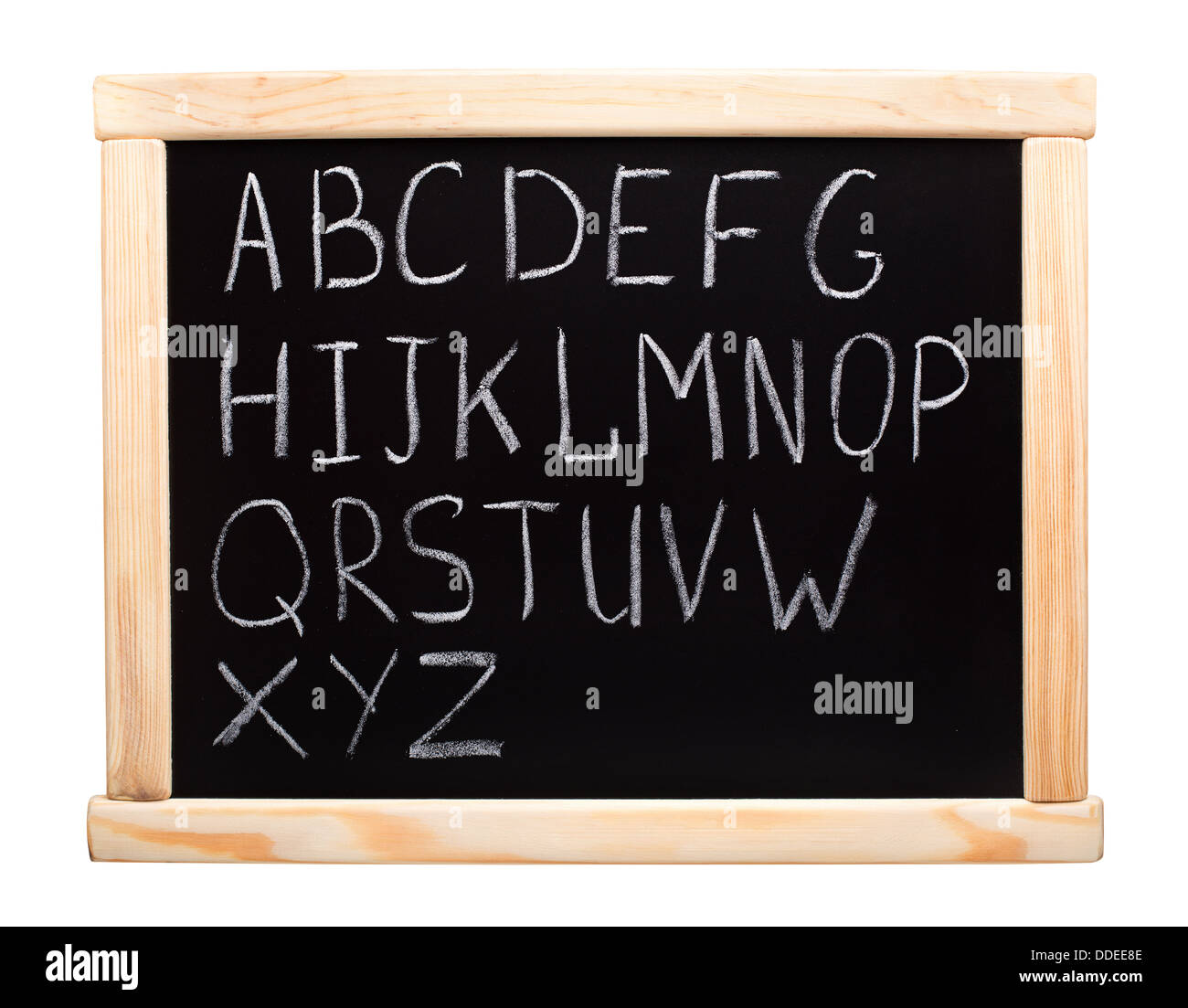 Alphabet written on blackboard Stock Photo - Alamy