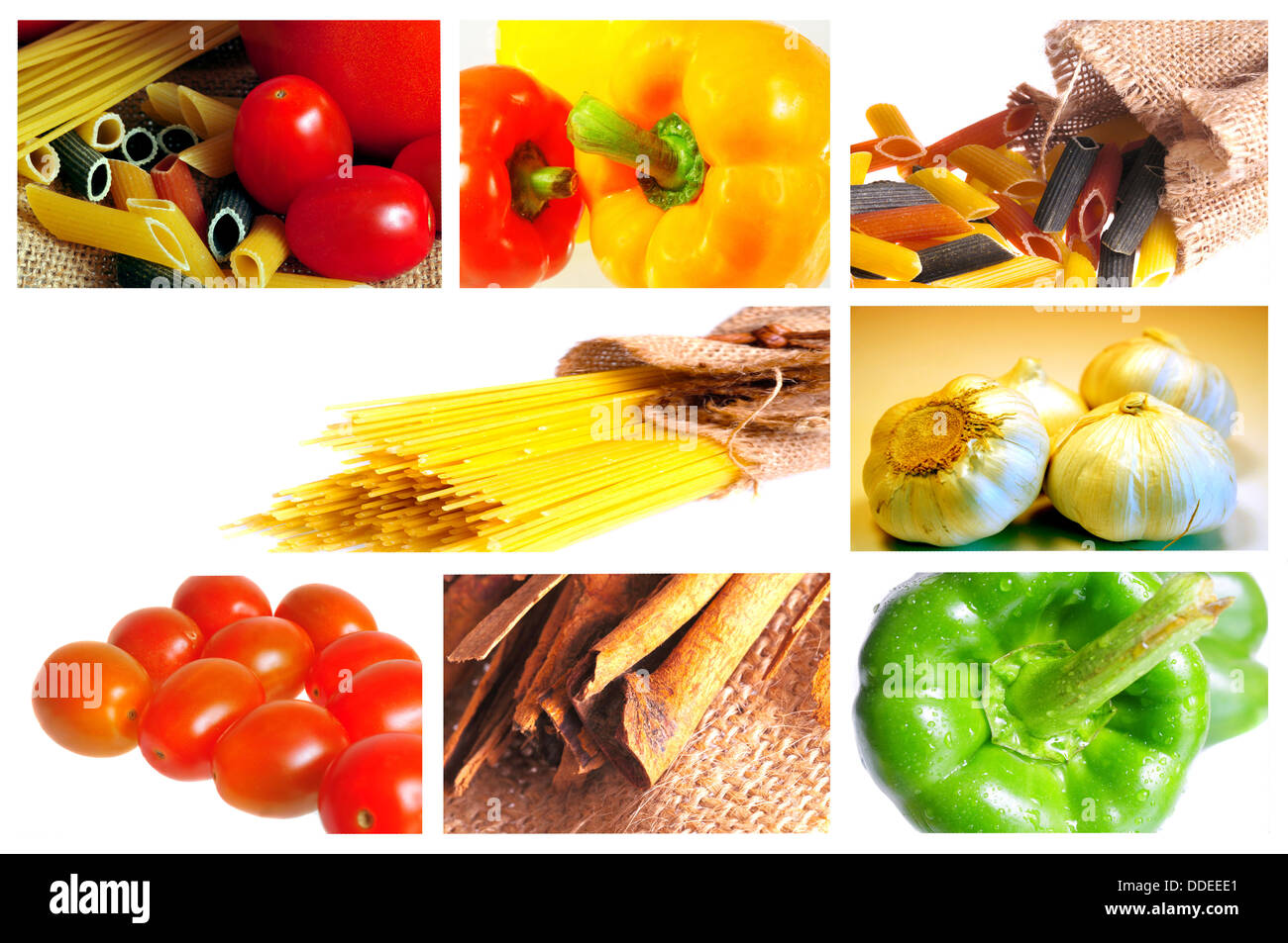 Collection of several kinds of food in a collage Stock Photo - Alamy