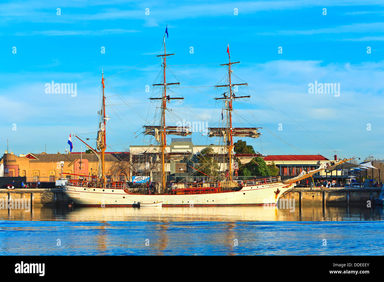 Dutch Tall Ships docked wharf Port River old sailing boats yachts ...