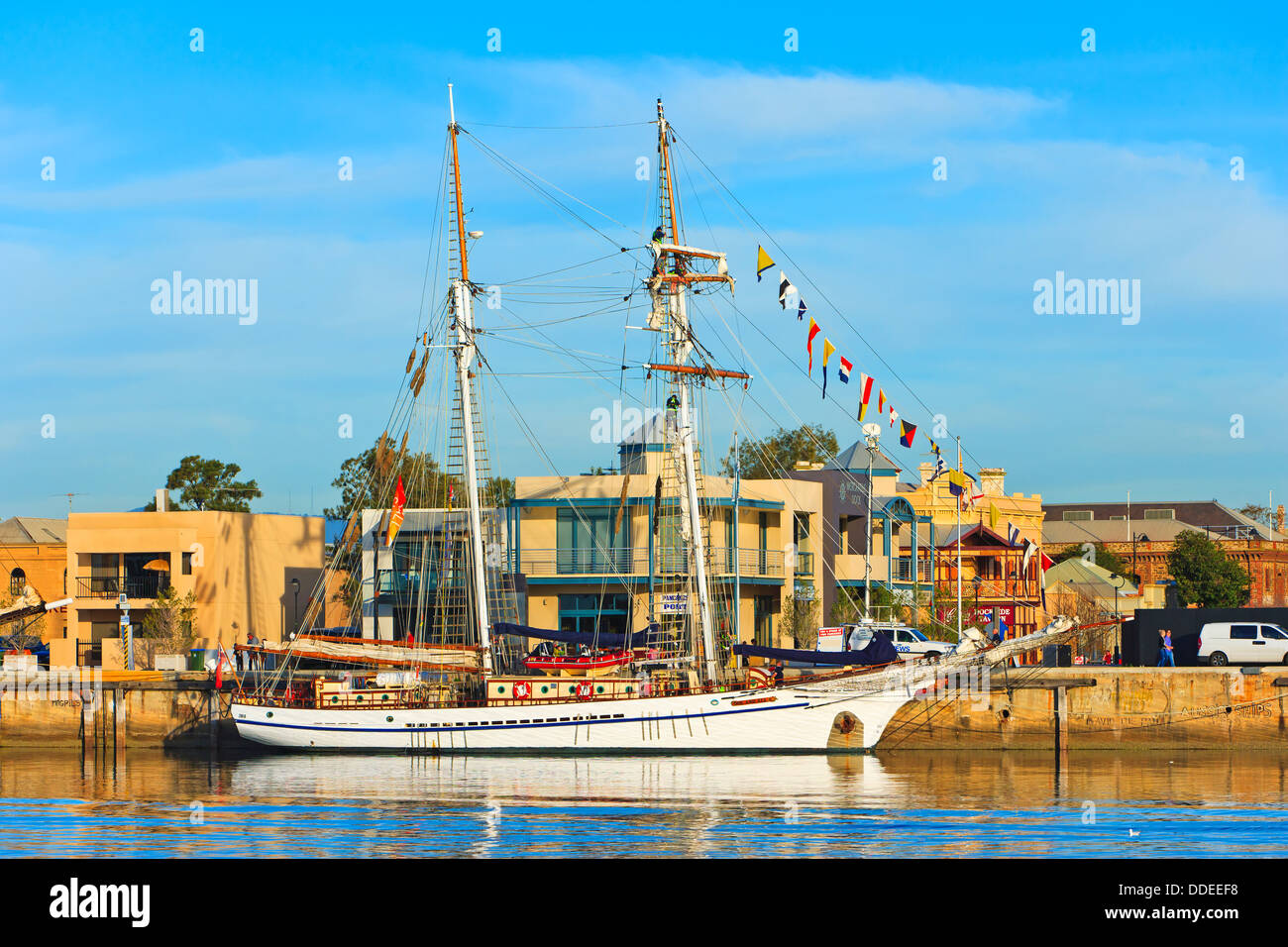 Dutch Tall Ships docked wharf Port River old sailing boats yachts ...