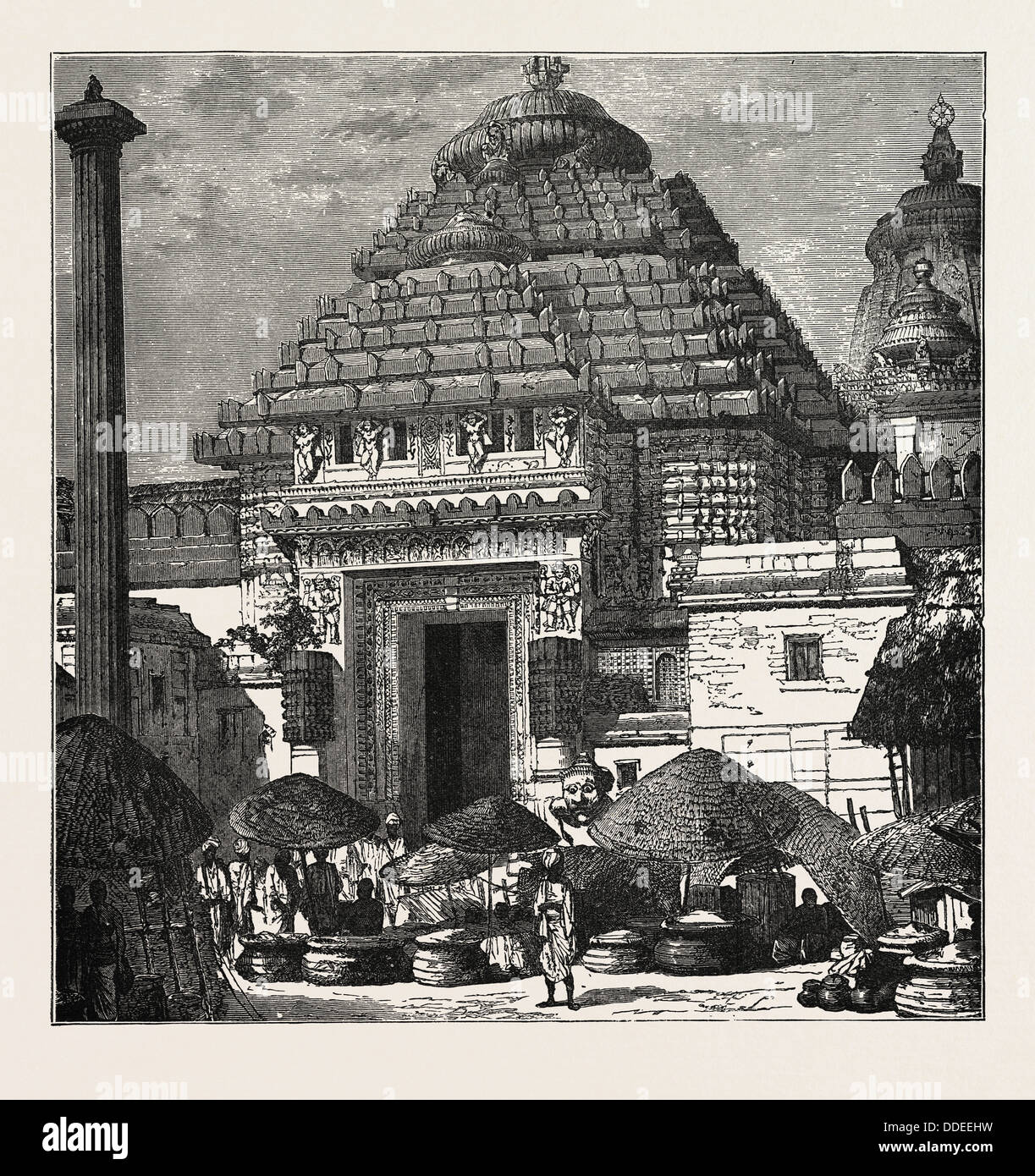 ENTRANCE TO THE TEMPLE OF JUGGERNAUT, INDIA. Hindu Ratha Yatra temple ...