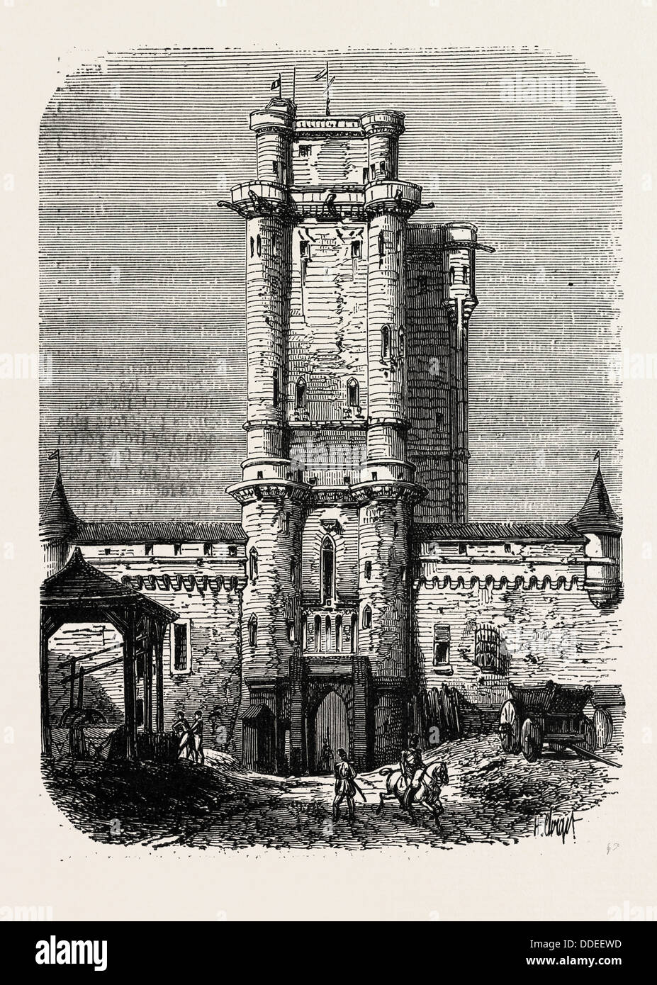 Vincennes, Entrance to the fort. engraving 1855 Stock Photo - Alamy
