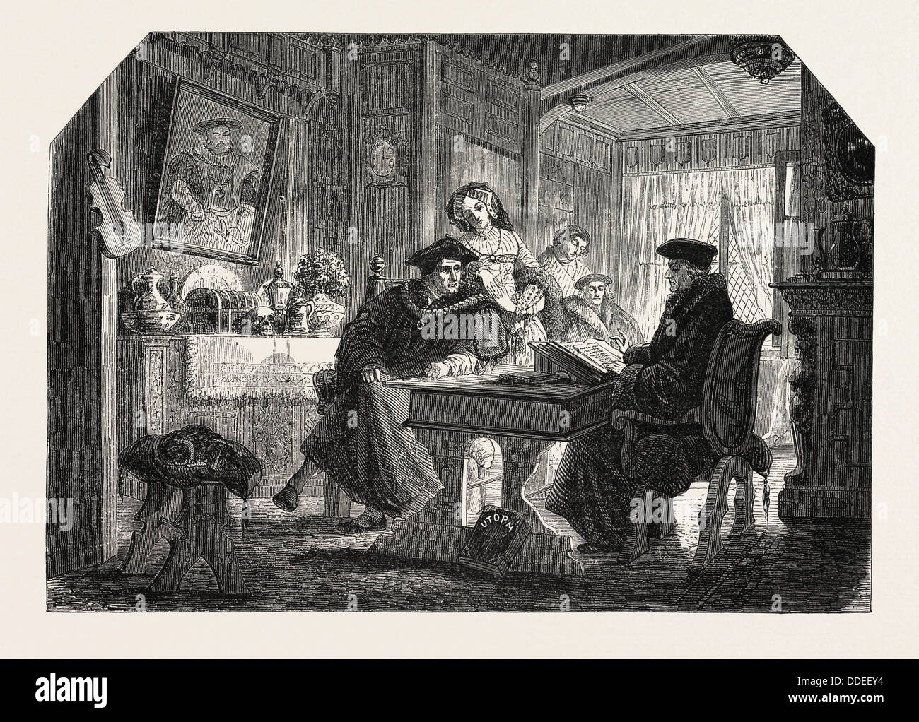 Salon of 1855. Erasmus at the house of Sir Thomas More, painting by Mr ...