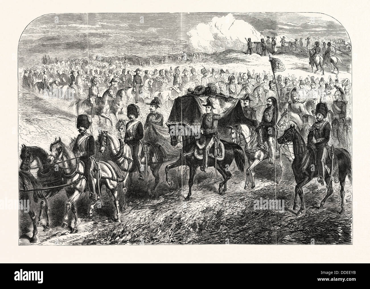 Funeral of Lord Raglan in the Crimea. The Crimean War, 1855. engraving ...