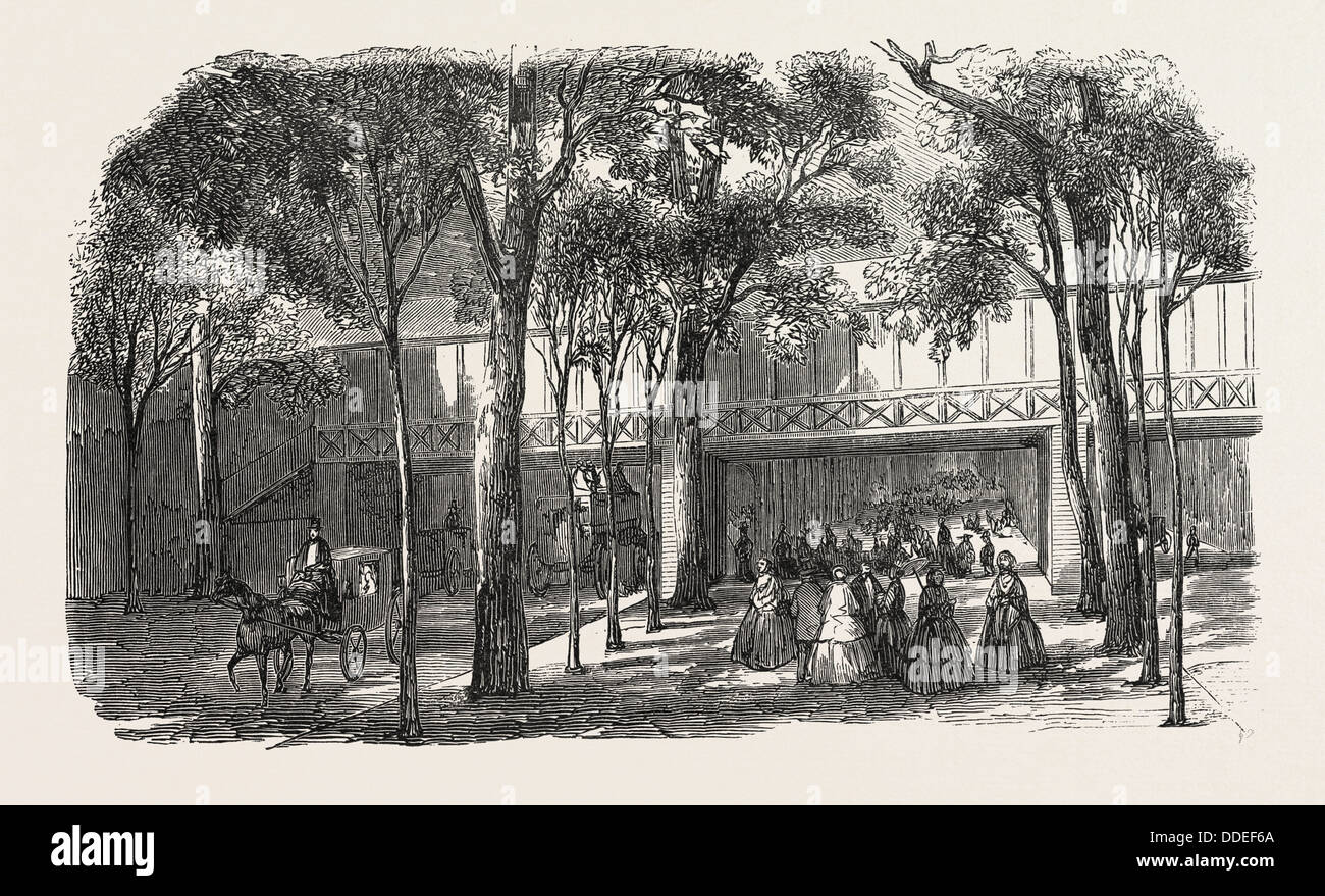 Expo 1855. Walkway of the Rotunda Annex, above the Cours-la-Reine ...
