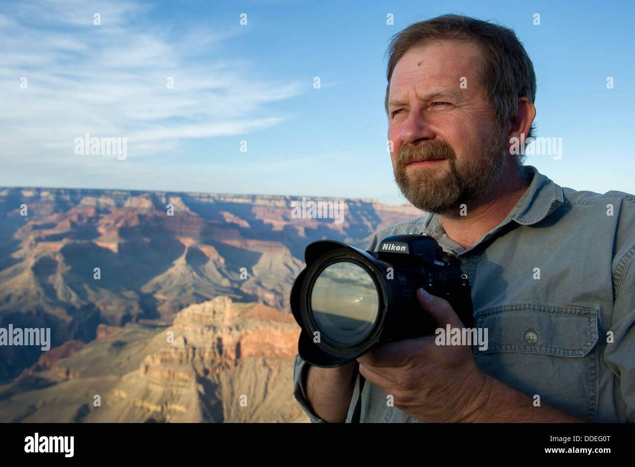 Male Photographer at Grand Canyon Stock Photo - Alamy