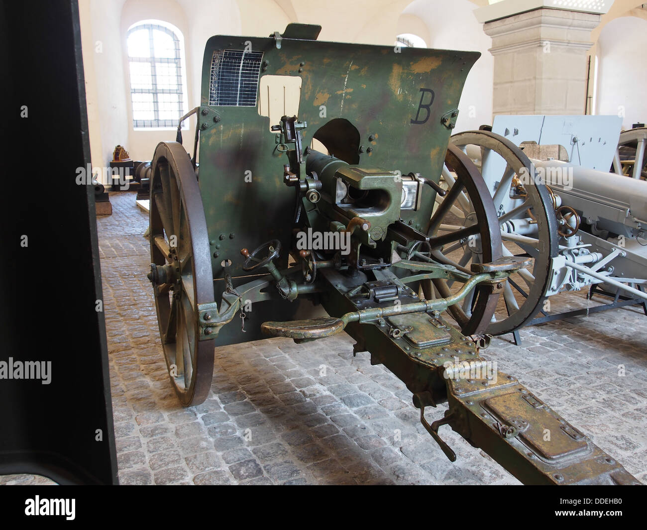 The German 75 mm field cannon, model 1896-1916, is displayed at the ...