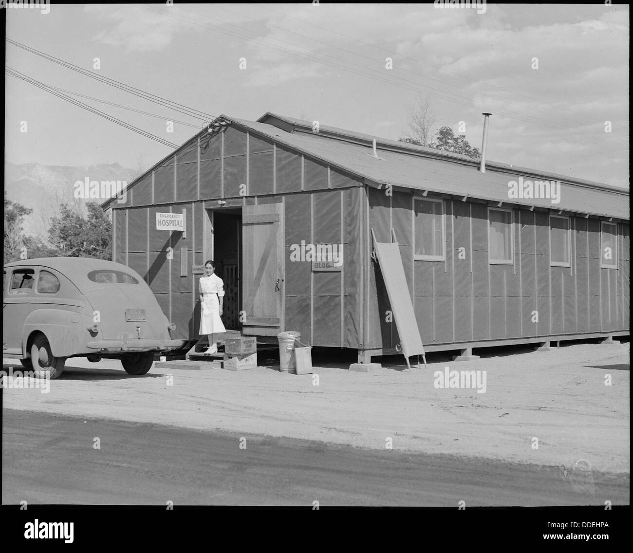 The emergency hospital at the Manzanar Relocation Center in California ...