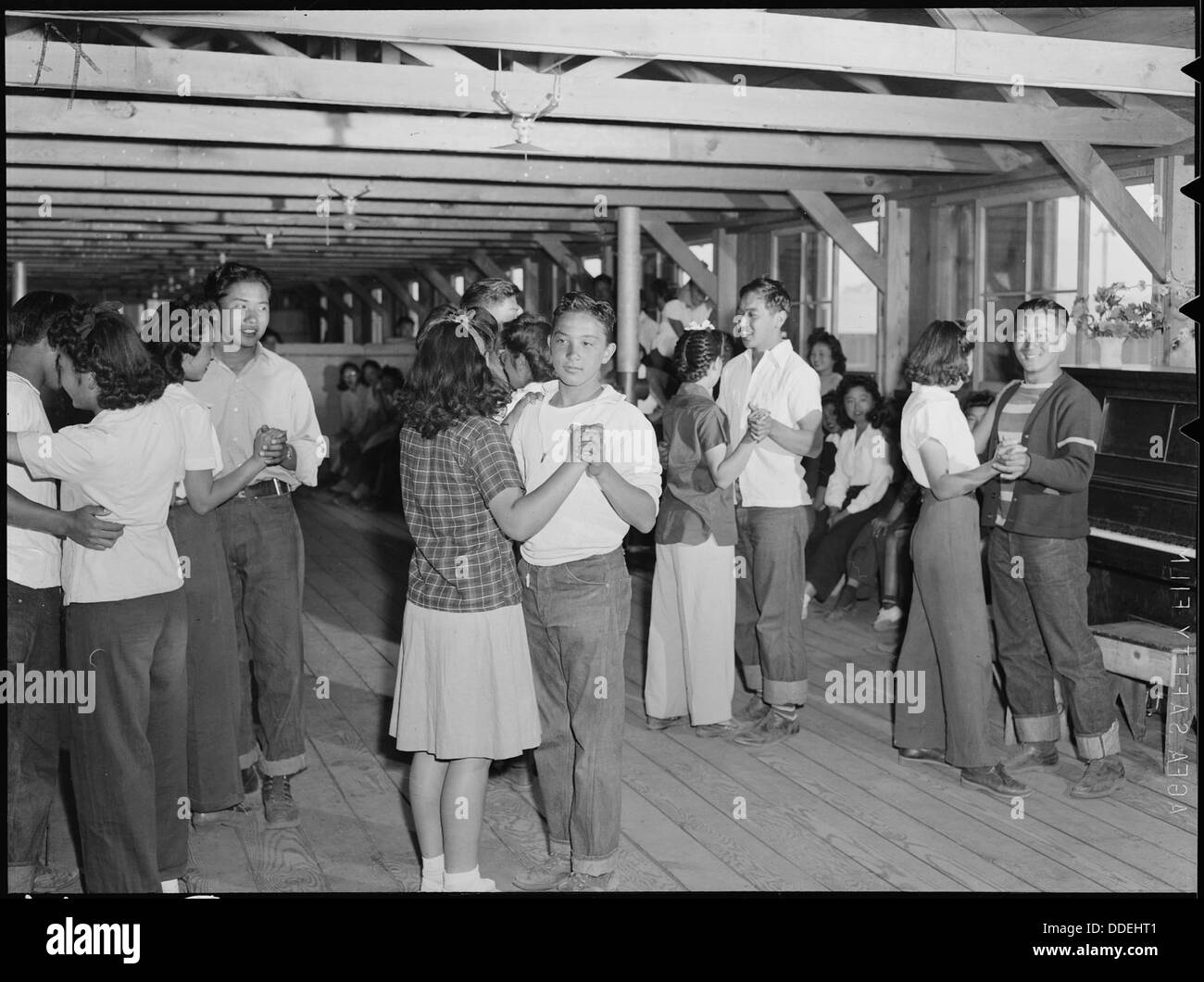 At the Manzanar Relocation Center in California, a dancing class for ...