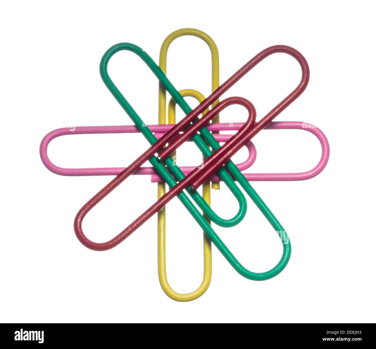 colored paper clips on a white background, isolated Stock Photo - Alamy