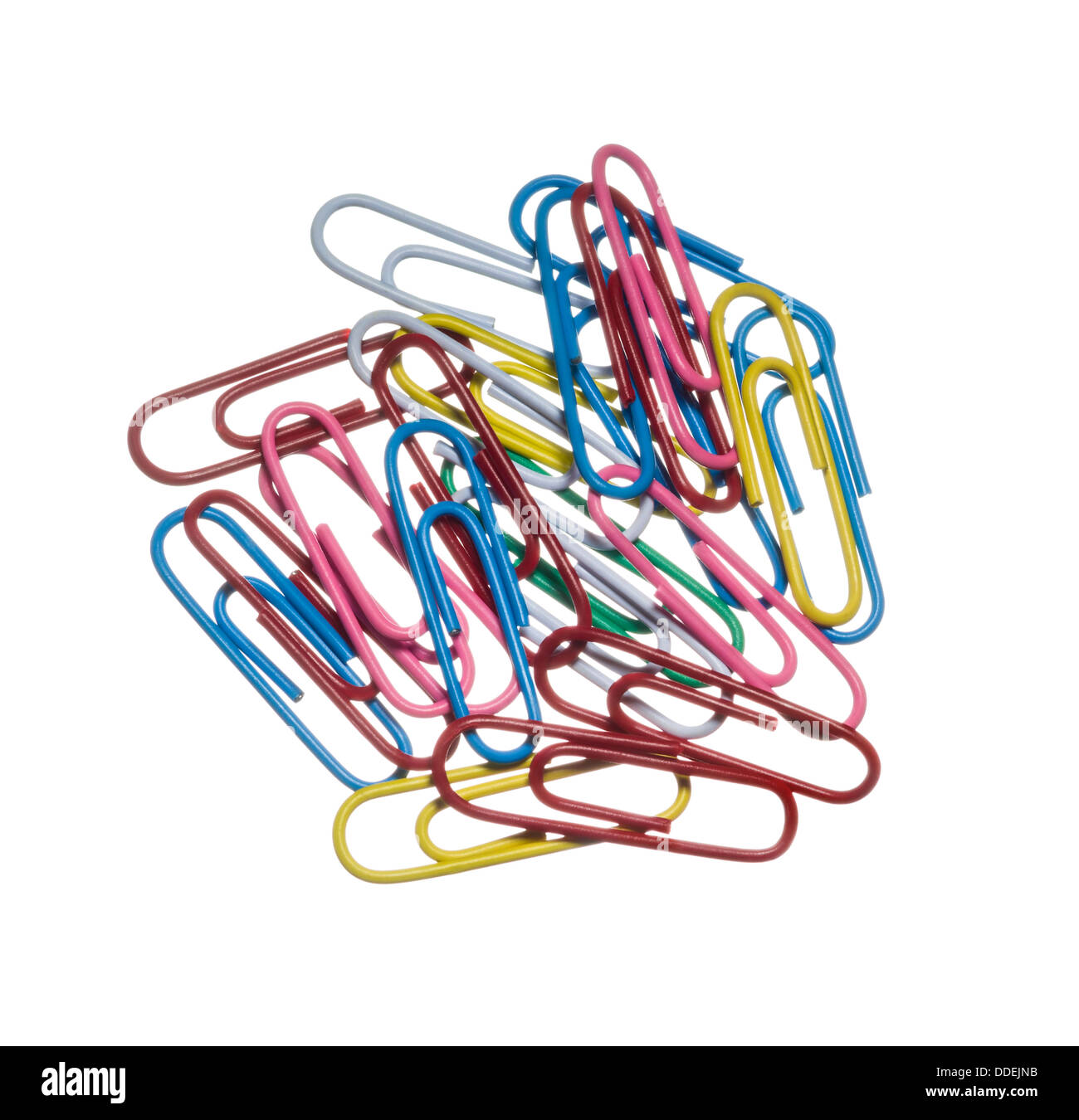 colored paper clips on a white background, isolated Stock Photo - Alamy