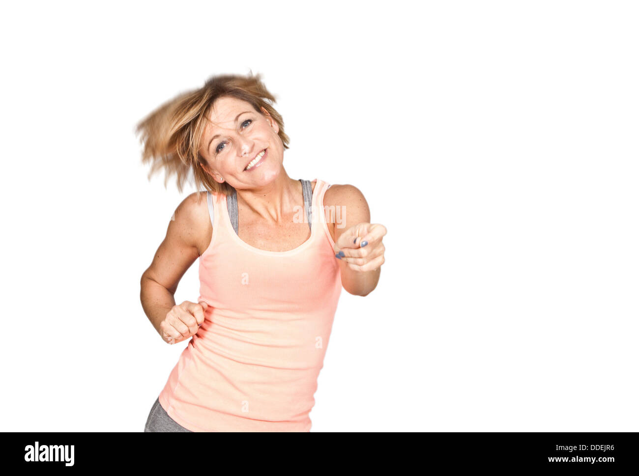 Cute woman dancing Stock Photo - Alamy