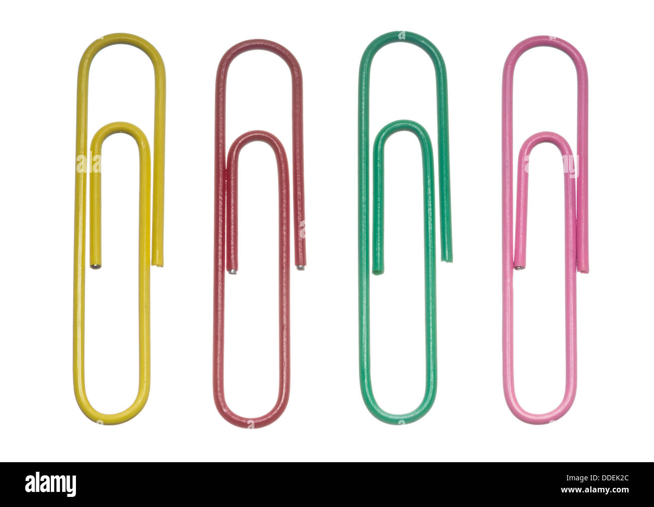 colored paper clips on a white background, isolated Stock Photo - Alamy