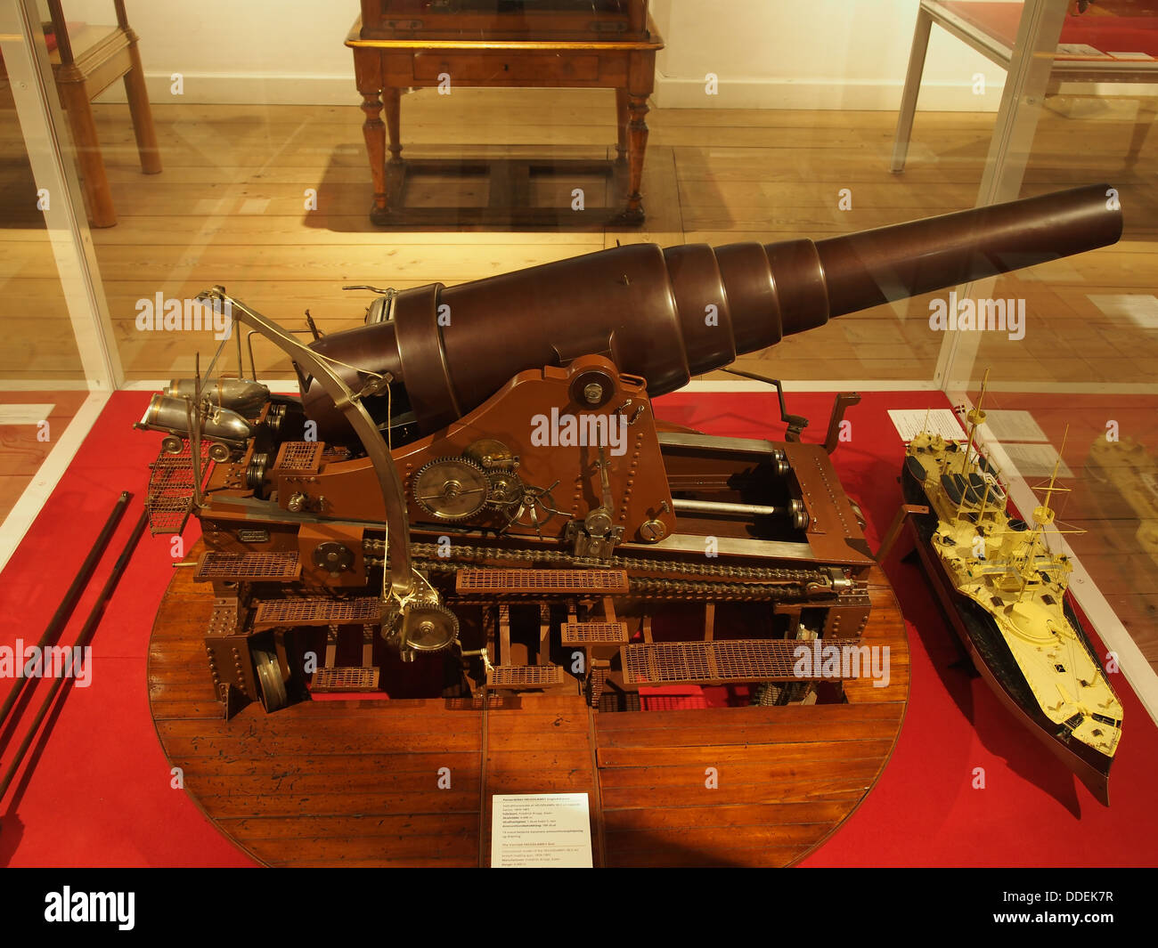 The Ironclad Helgoland gun, displayed as part of a historical ...