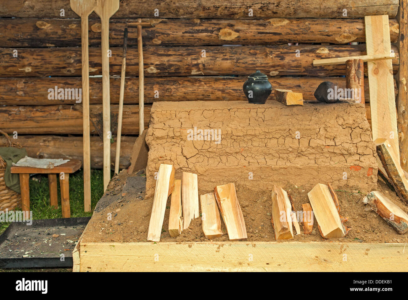 old Russian clay oven Stock Photo - Alamy