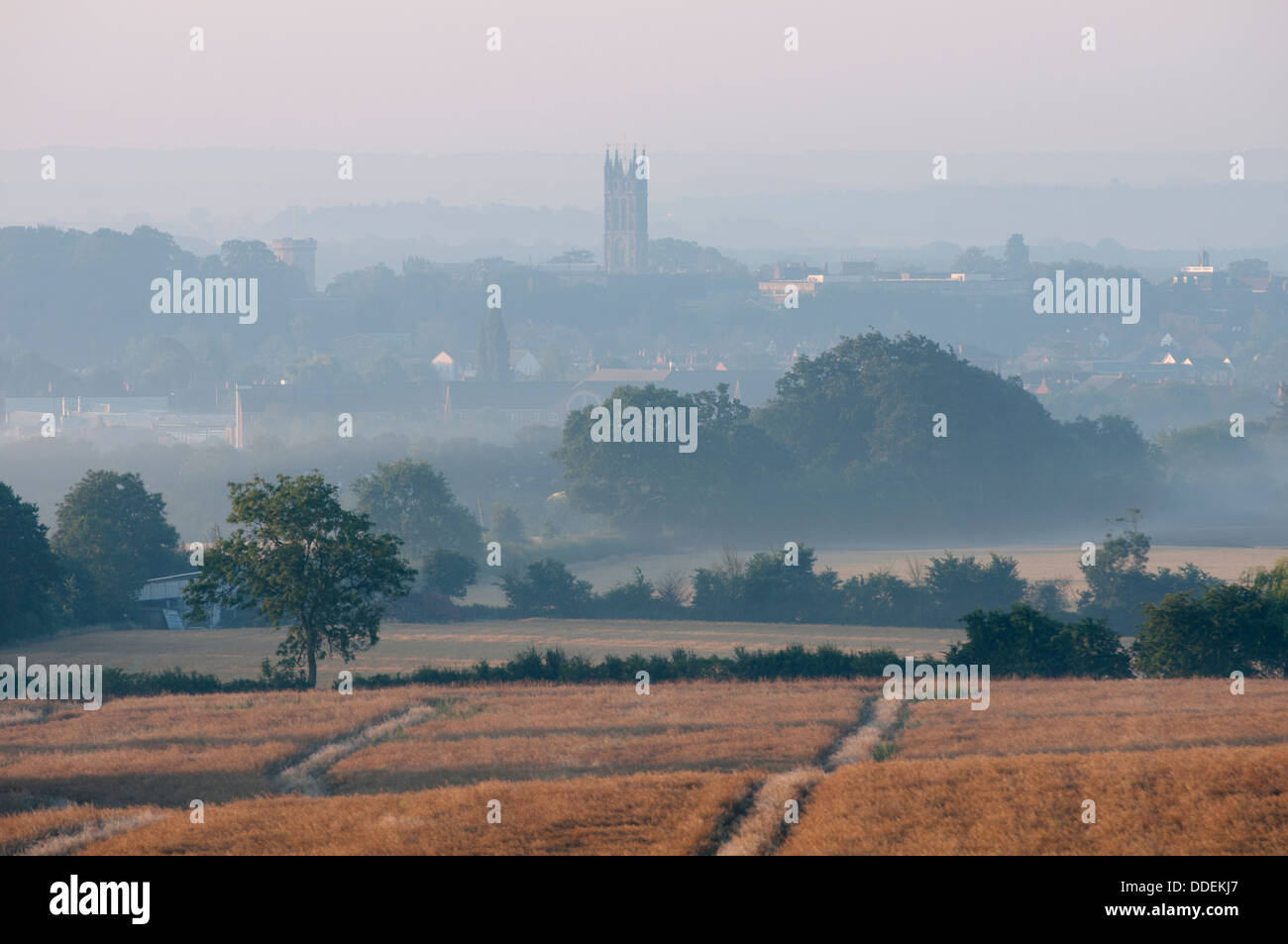 Landscape near Warwick, early morning Stock Photo - Alamy