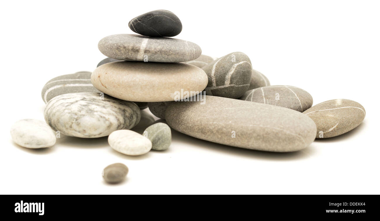 pebbles on a white background Stock Photo - Alamy