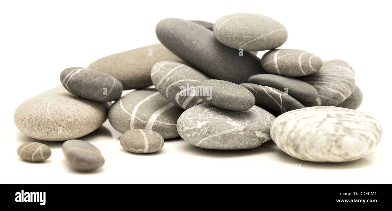 pebbles isolated on a white background Stock Photo - Alamy