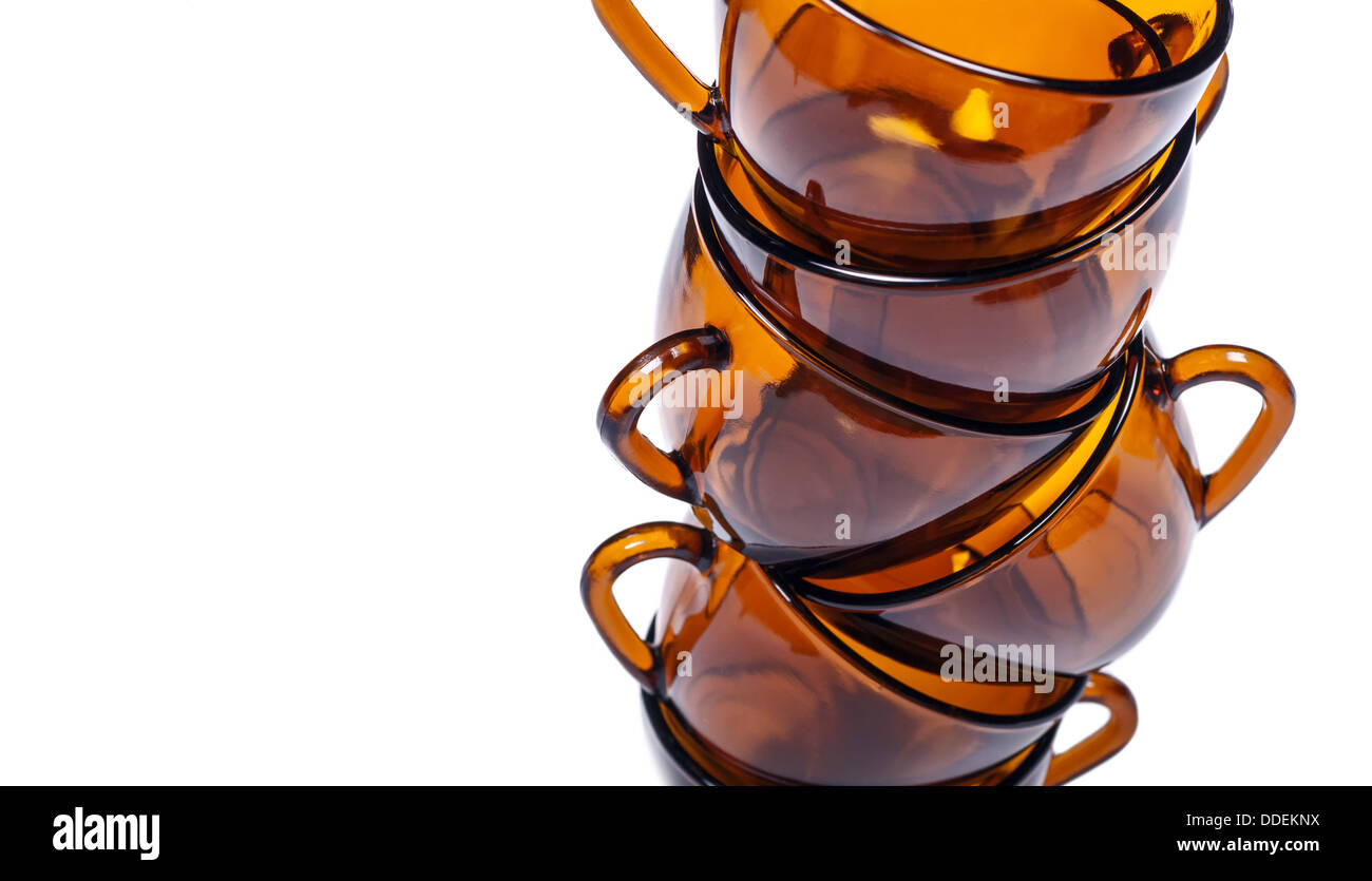 Stack cups. Isolated on white background Stock Photo - Alamy