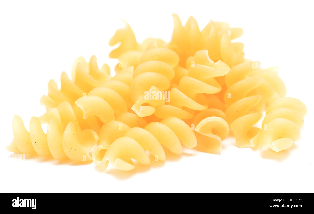 raw italian pasta isolated on white background Stock Photo - Alamy
