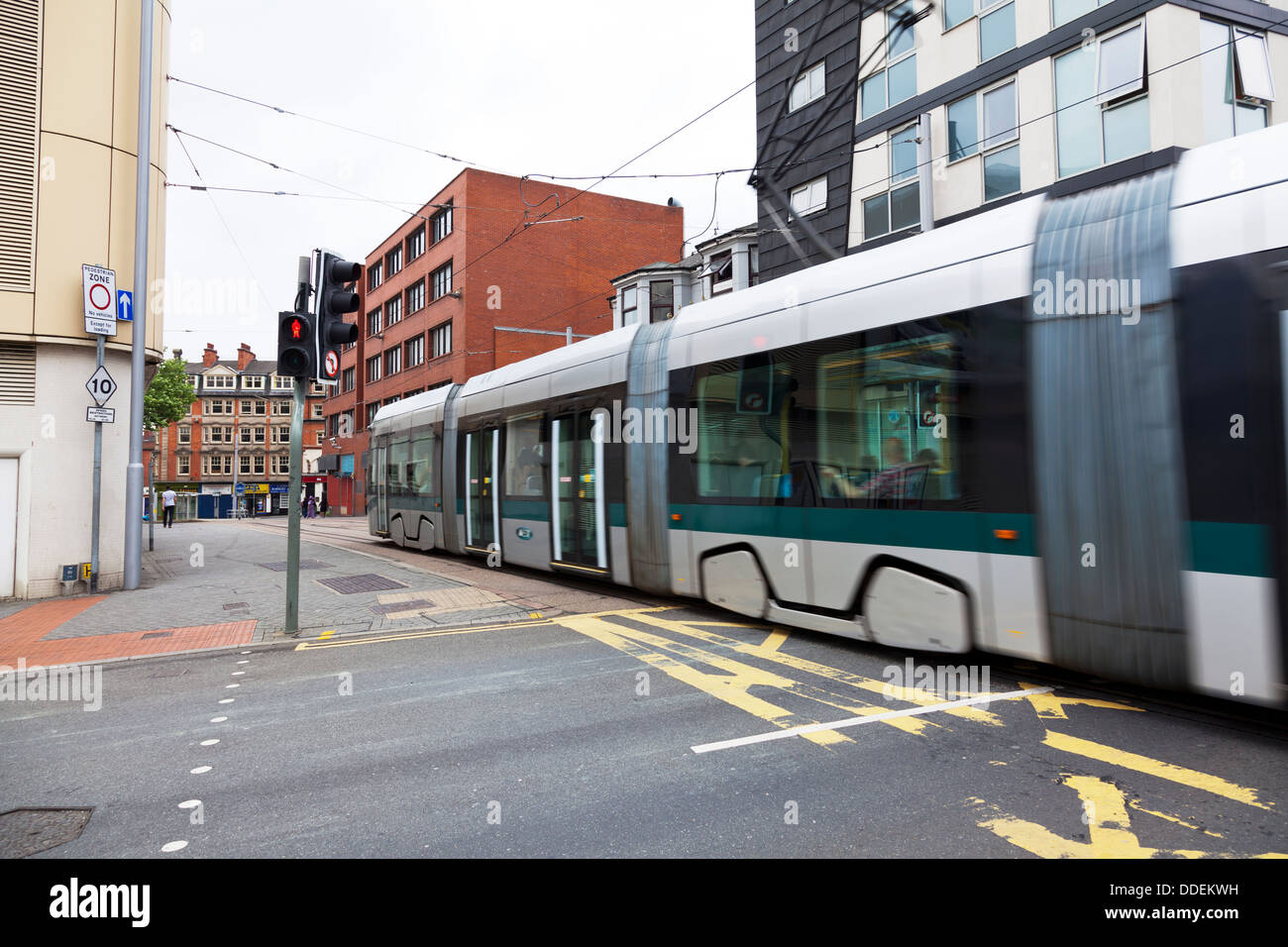 Nottingham city centre tram hi-res stock photography and images - Alamy
