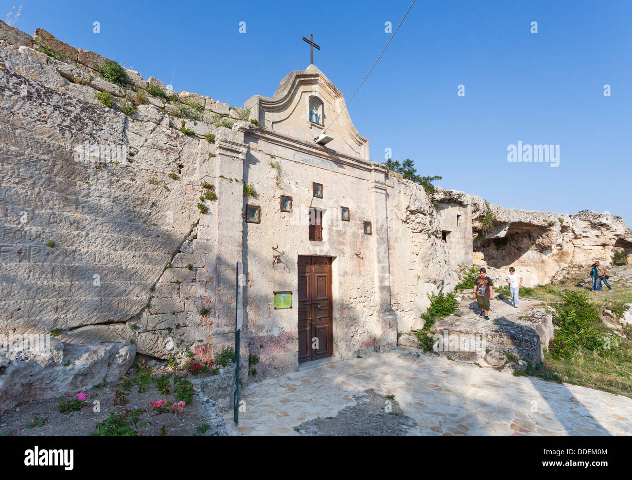 The early Christian Chiesa Rupestre Madonna della Vergini rock church ...