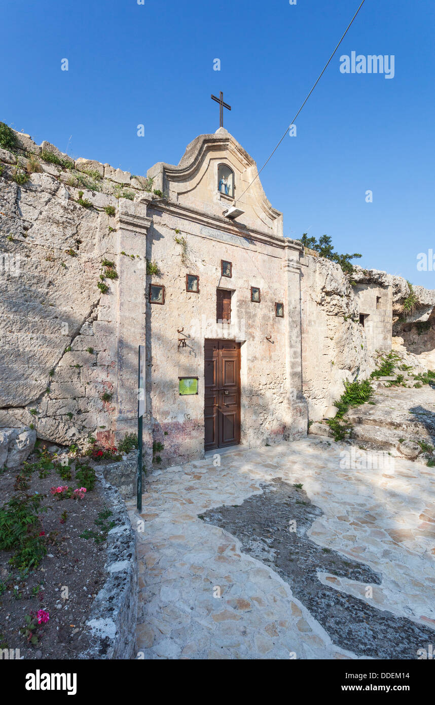 The early Christian Chiesa Rupestre Madonna della Vergini rock church ...