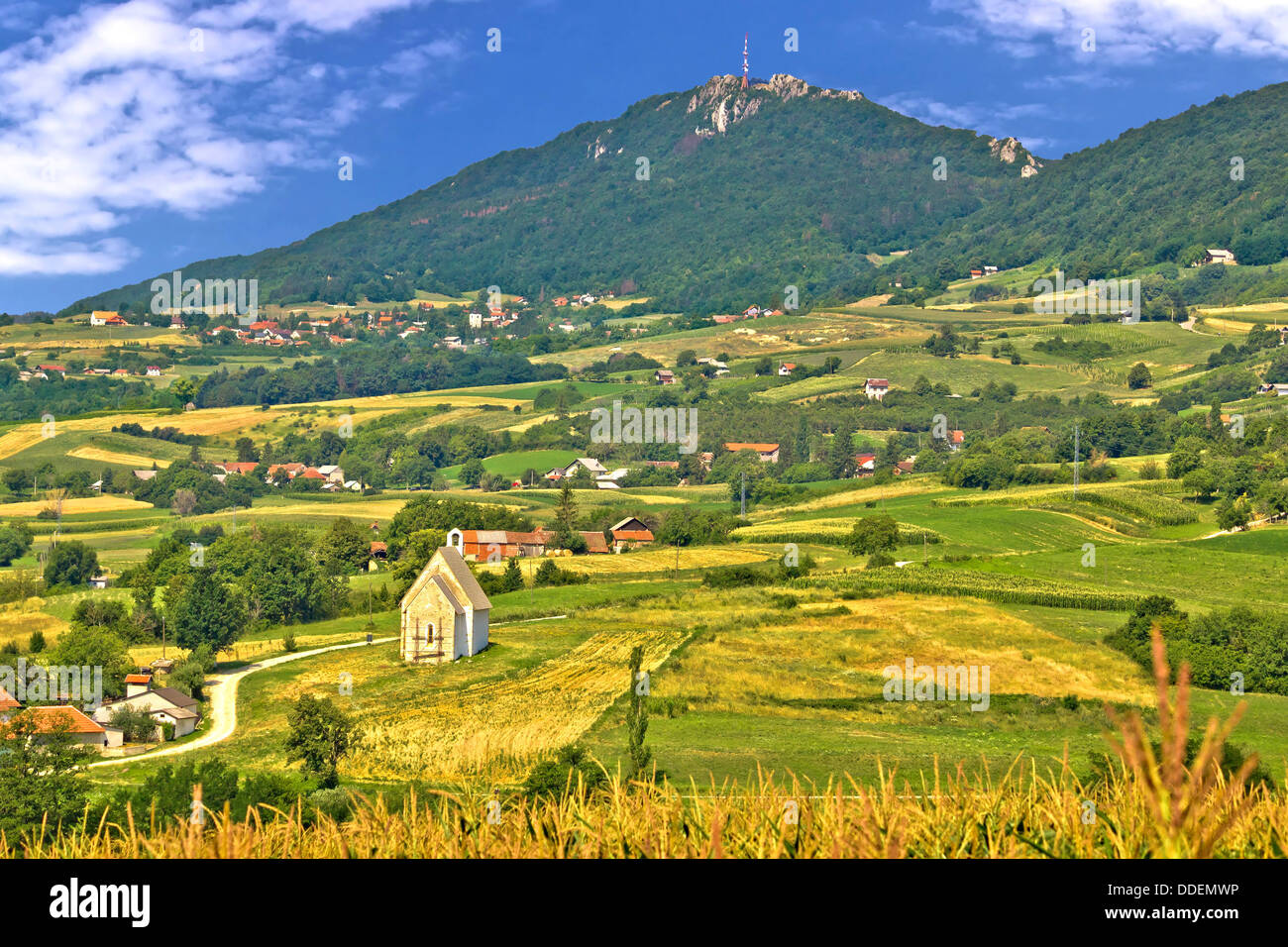 Kalnik mountain green hills scenery, Prigorje region, Croatia Stock ...