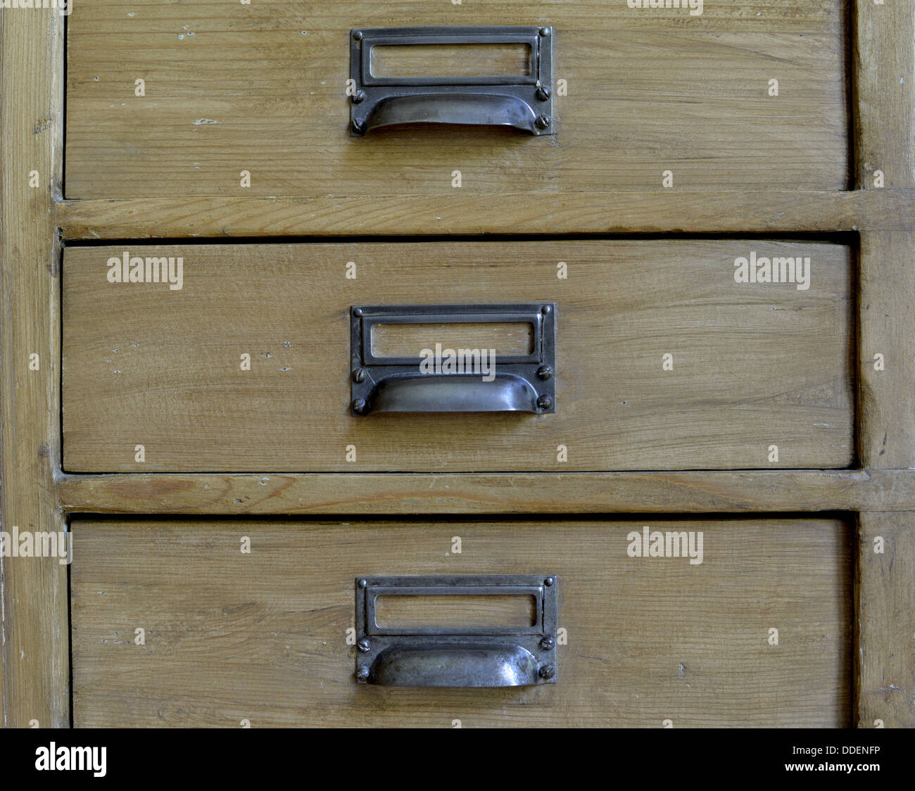 Cabinet with wooden drawers Stock Photo - Alamy