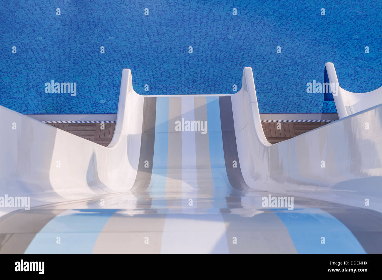 Blue waterslide in waterpark hi-res stock photography and images - Alamy
