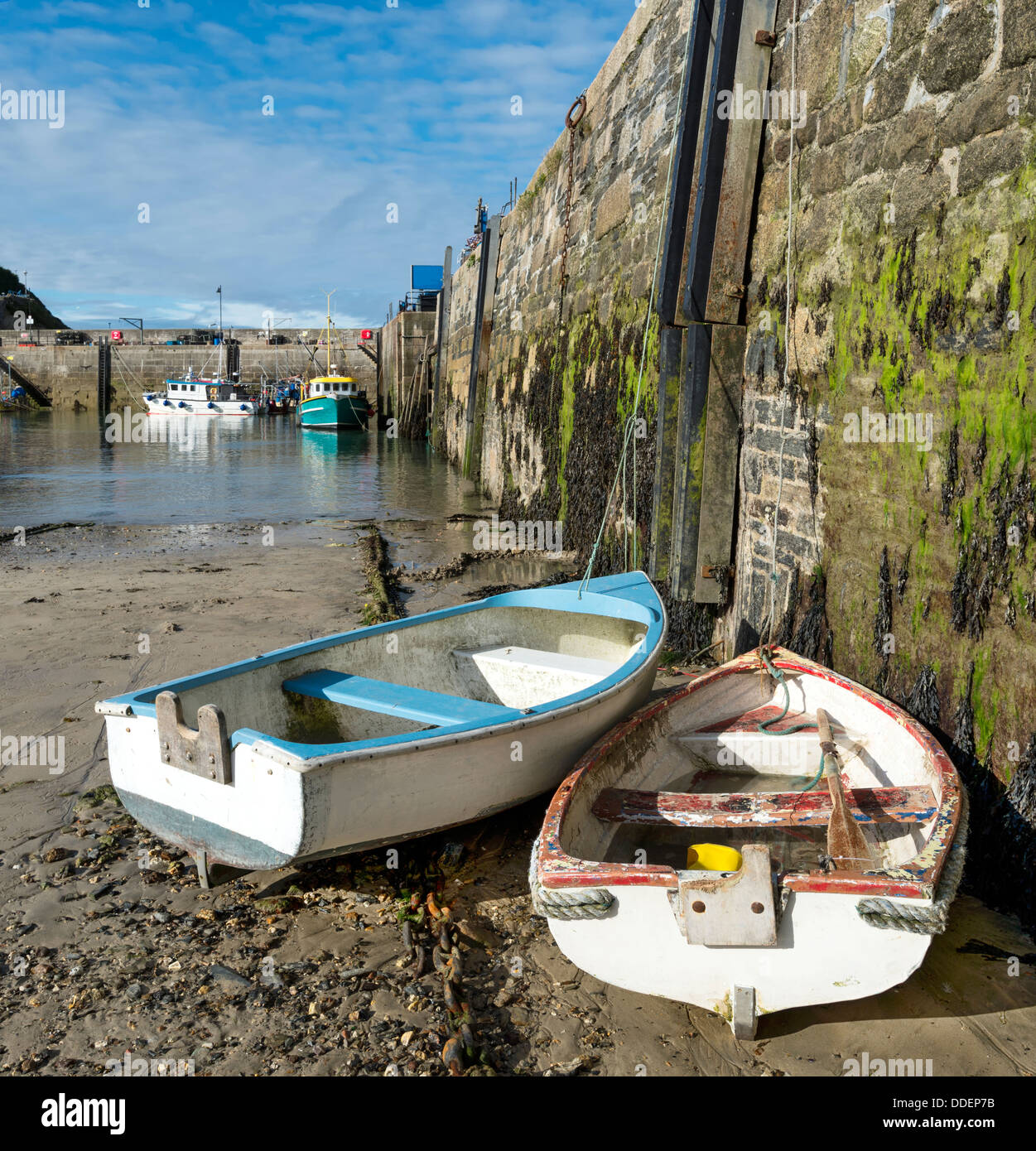 Fishing boats at Newquay in Cornwall Stock Photo - Alamy