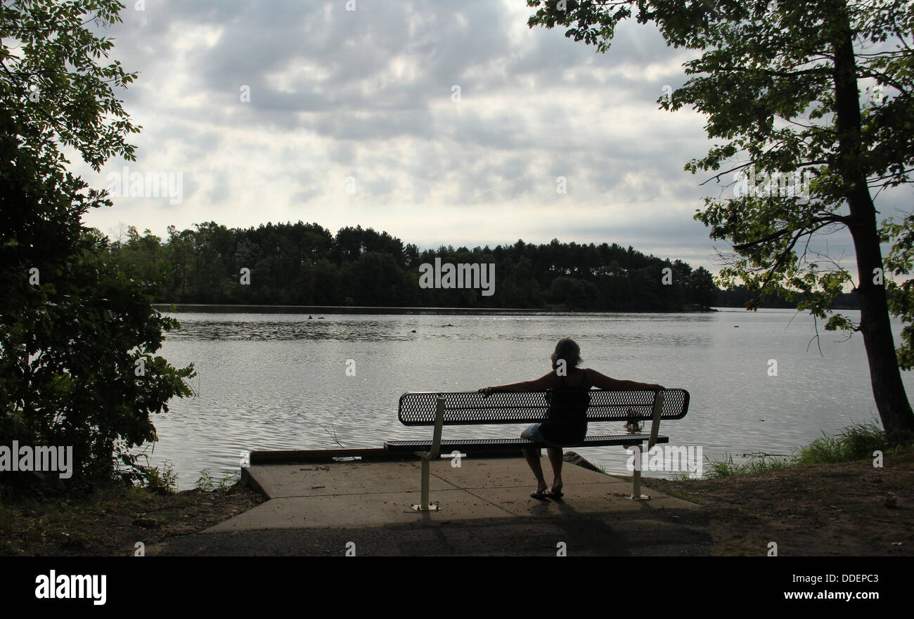 Overlooking lake sunset hi-res stock photography and images - Alamy