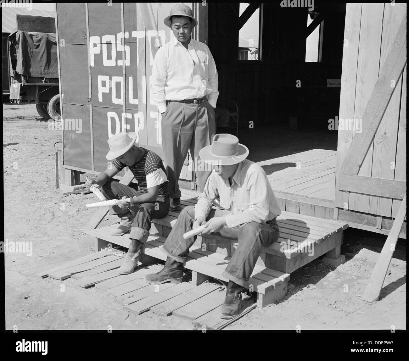 Members of the police department at the Poston War Relocation Authority ...