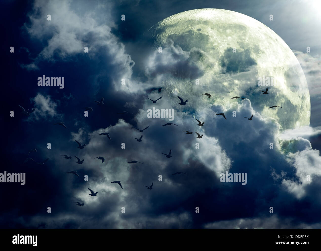 full moon landscape Stock Photo - Alamy