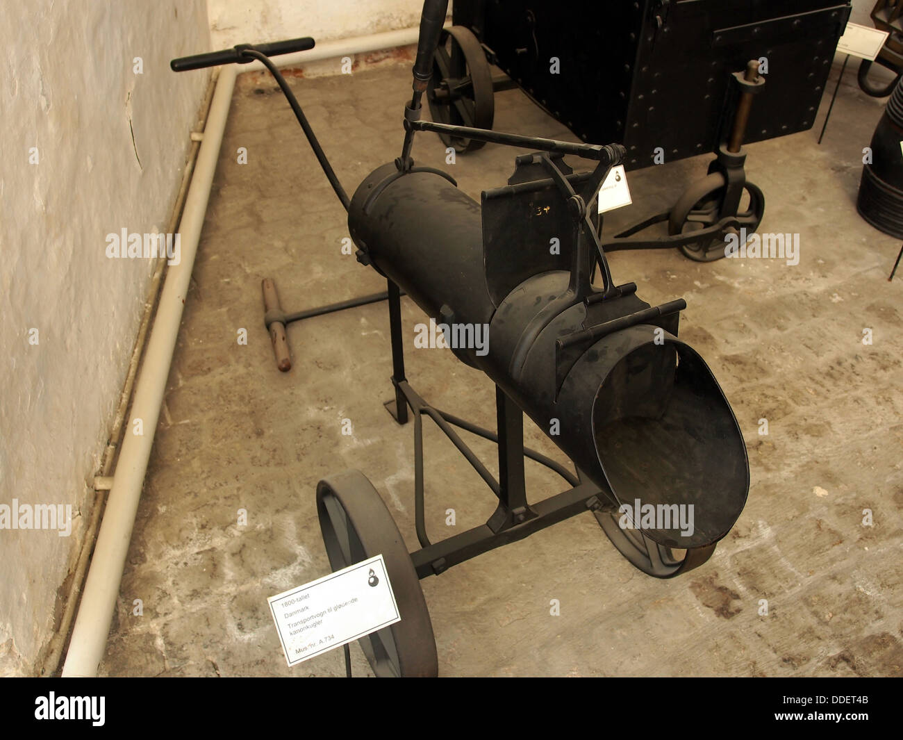 The transport cart for glowing hot cannonballs, displayed at the Royal ...