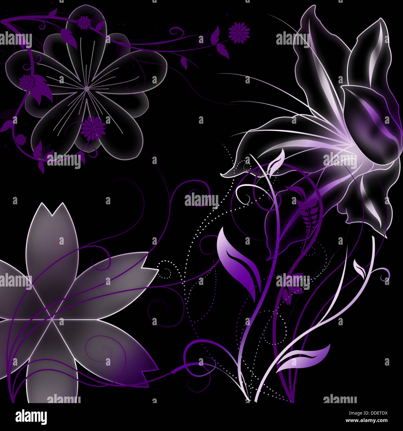 Beautiful illustrated flower background design with gradient Stock ...