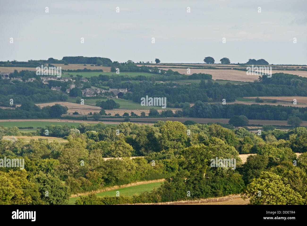 Rolling hills above Broadway, Worcestershire, Cotswolds, England, UK ...