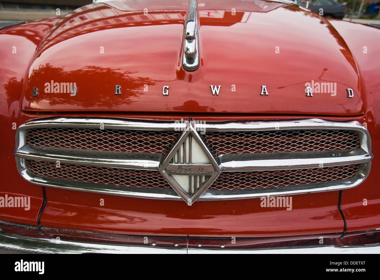 Vintage red Borgward car of the 1950´s Stock Photo - Alamy