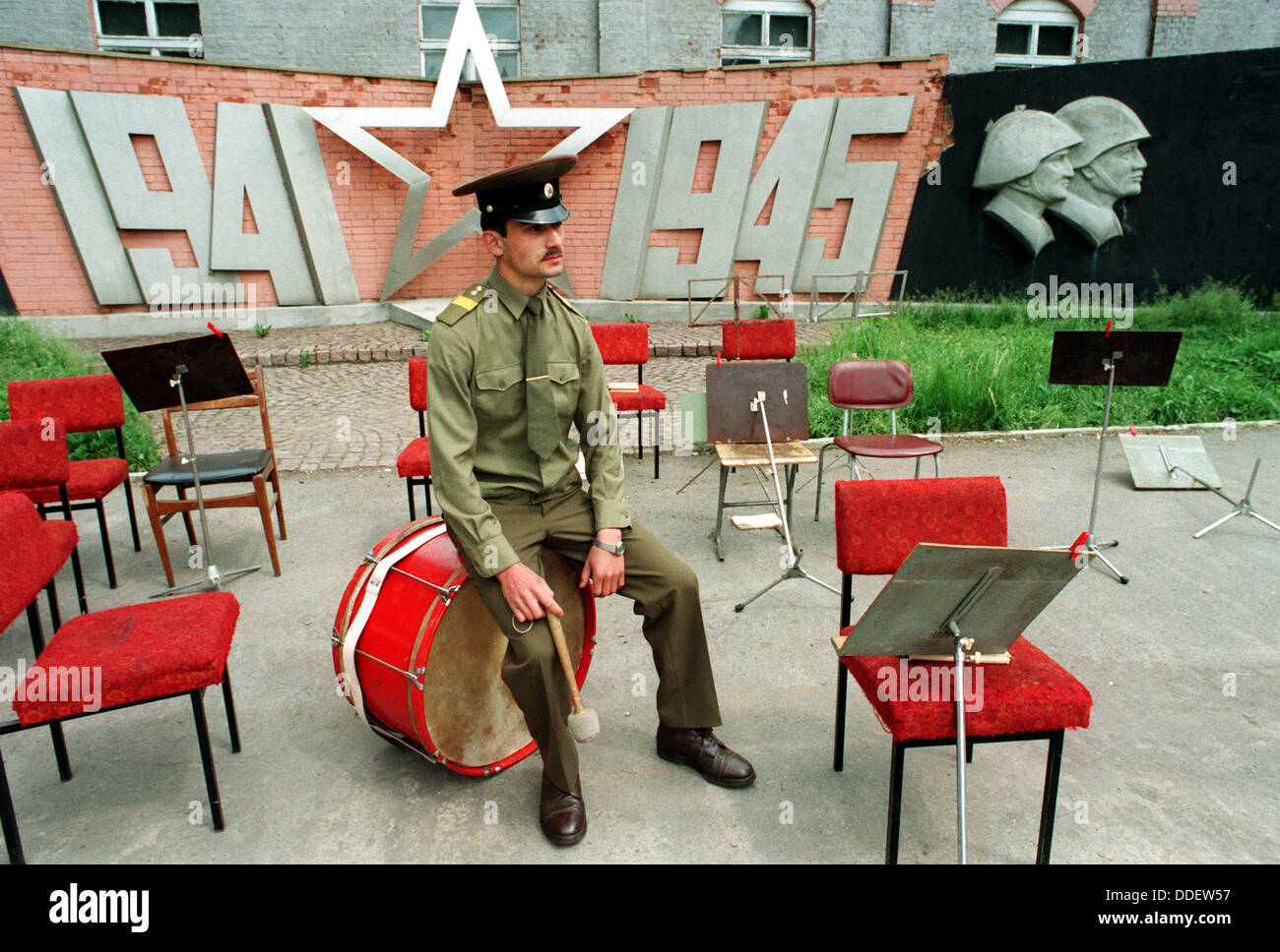 A Red Army soldier has drummed the last march before his unit is ...