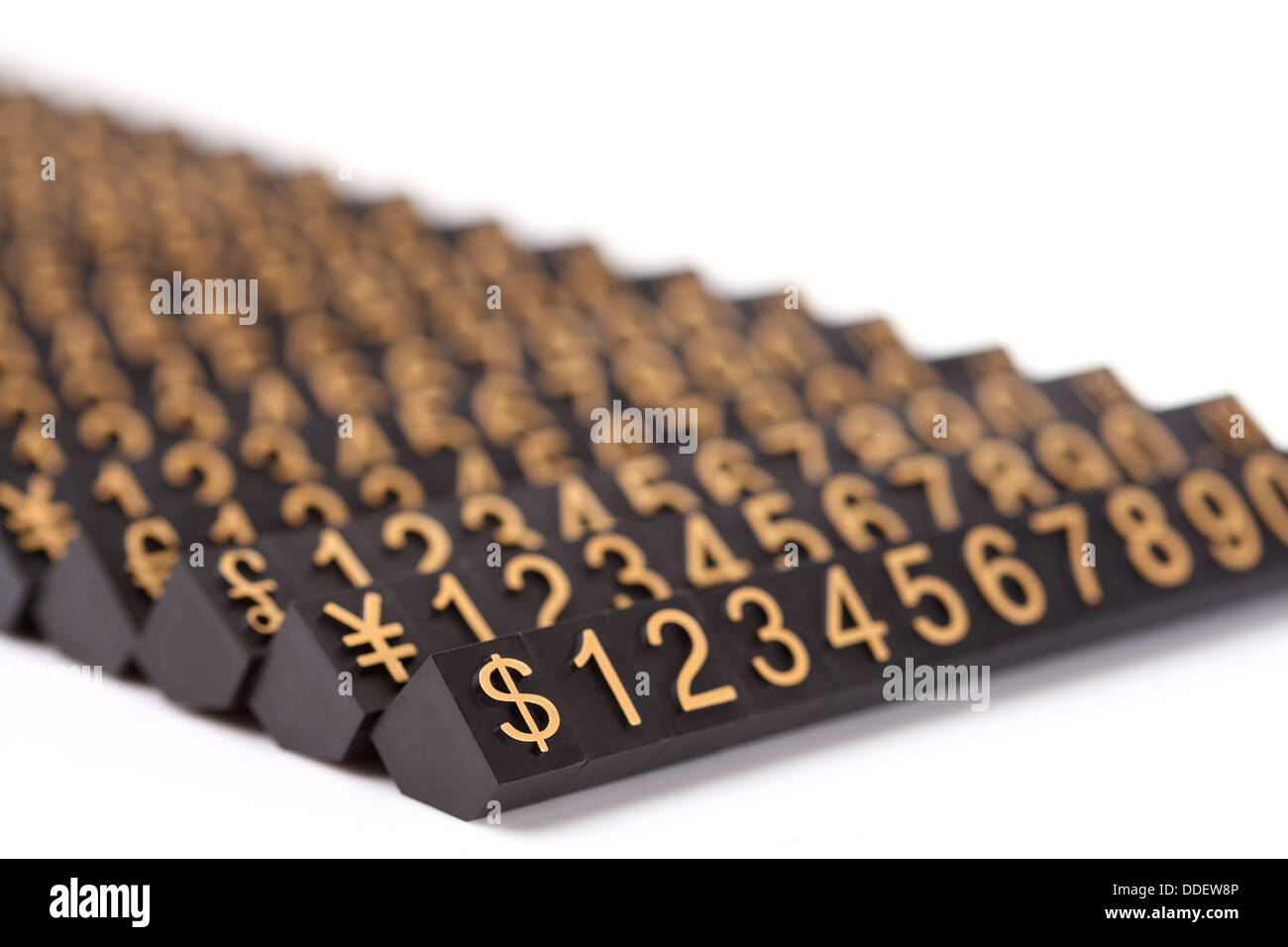 Number and currency symbols Stock Photo - Alamy