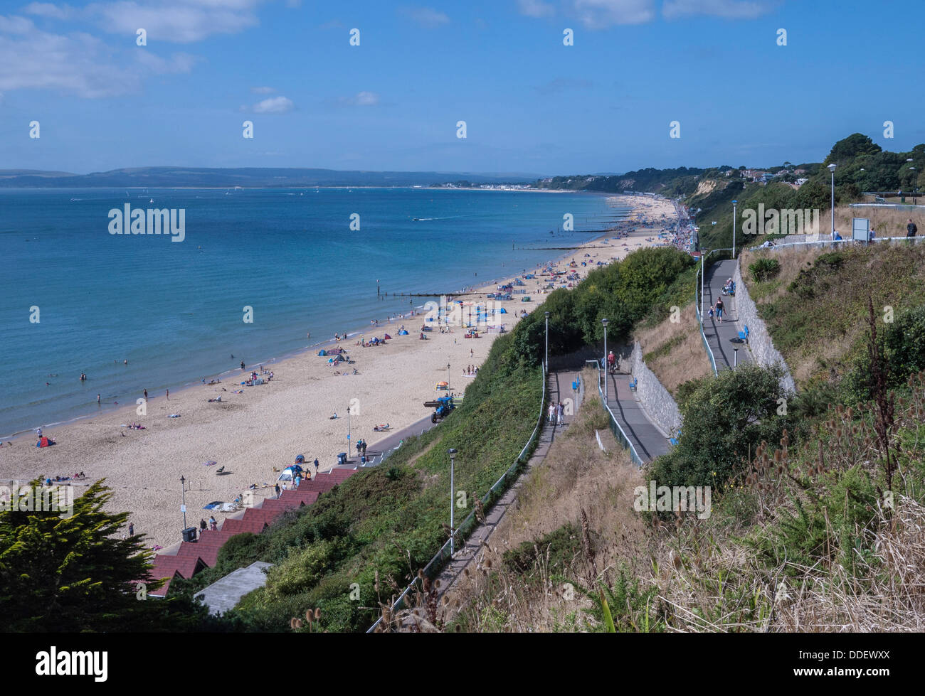 Bournemouth West Beach and Cliffs, Poole Bay, Dorset, England, UK Stock ...