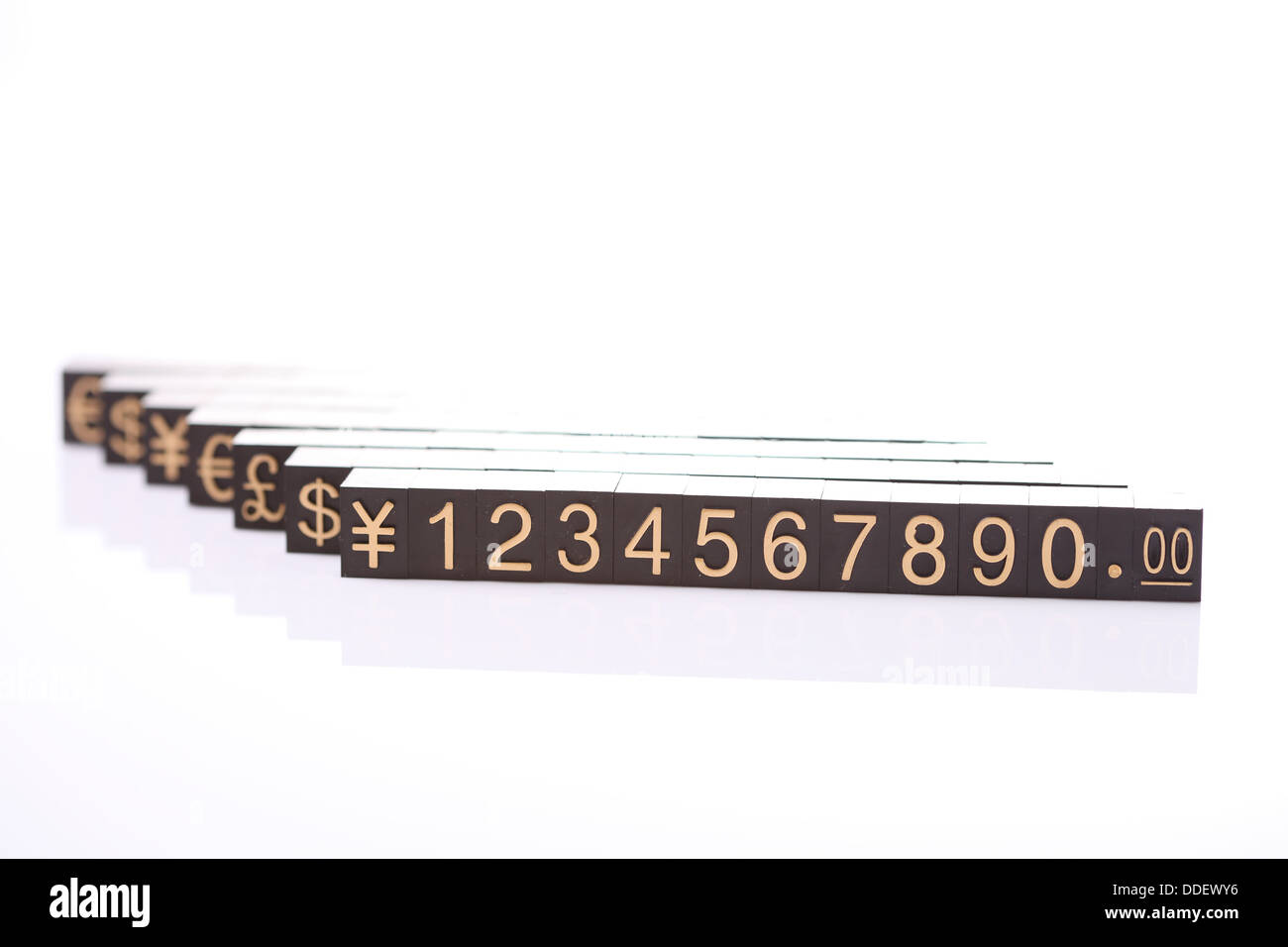 Number and currency symbols Stock Photo - Alamy