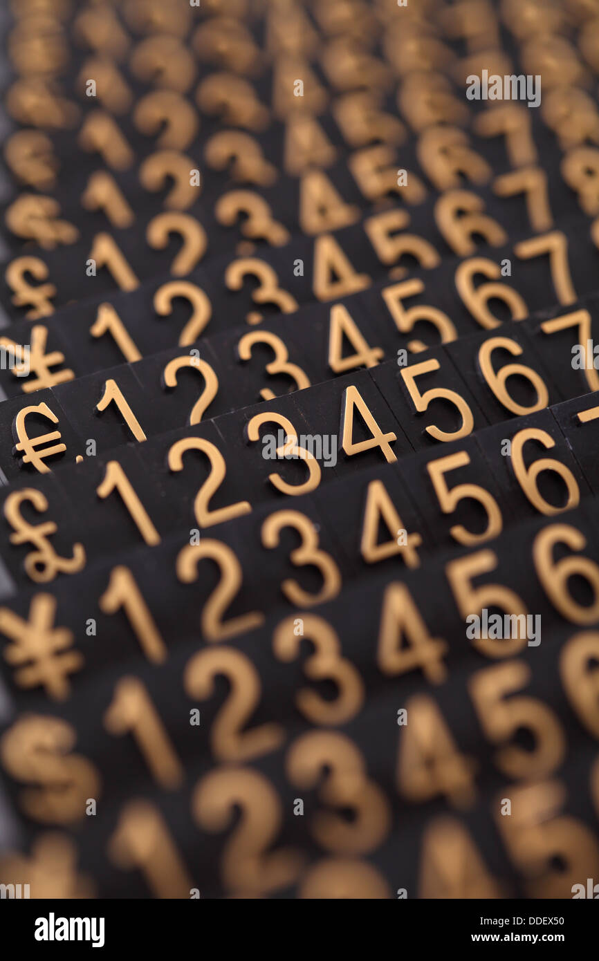 Number and currency symbols Stock Photo - Alamy