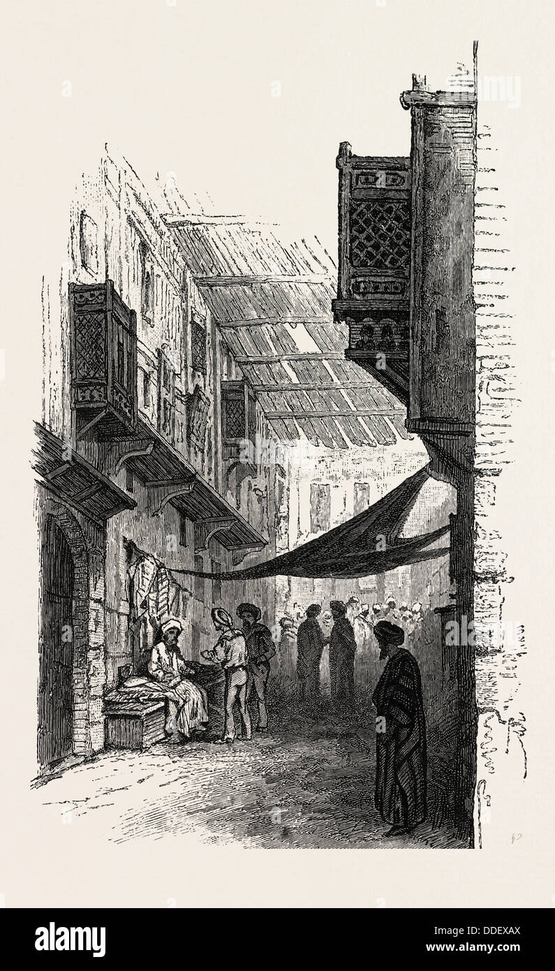 STREET IN SUEZ. Egypt, engraving 1879 Stock Photo - Alamy