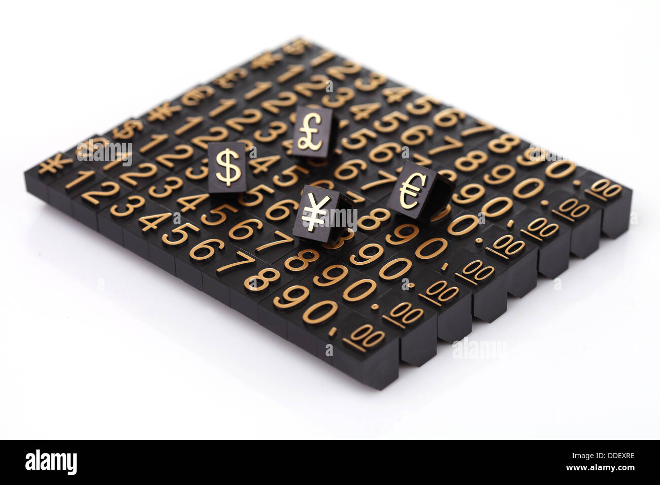 Number and currency symbols Stock Photo - Alamy